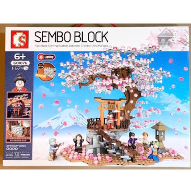 Jual Sembo Block 601076 Japanese Cherry Blossom Sakura Tree | Shopee ...