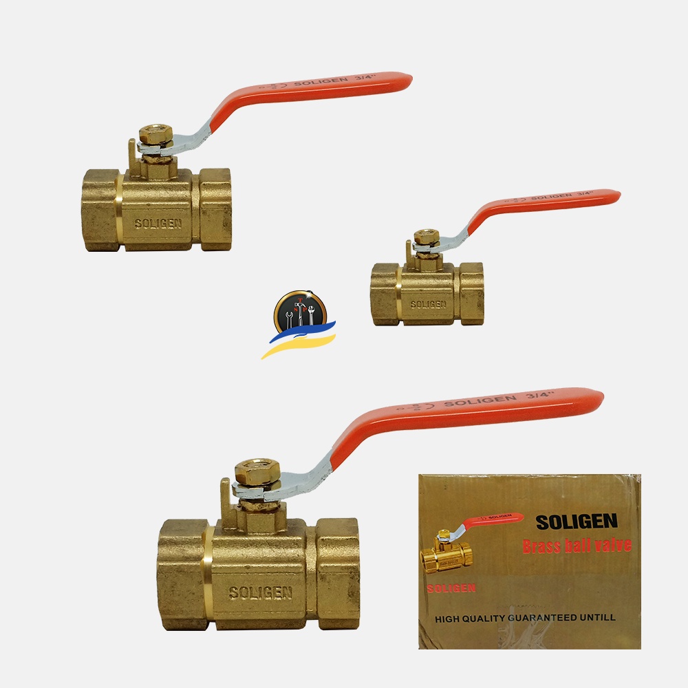 Jual Ball Valve Kuningan Soligen Stop Keran Kran Ukuran 1/2" 3/4" 1" Inch | Shopee Indonesia