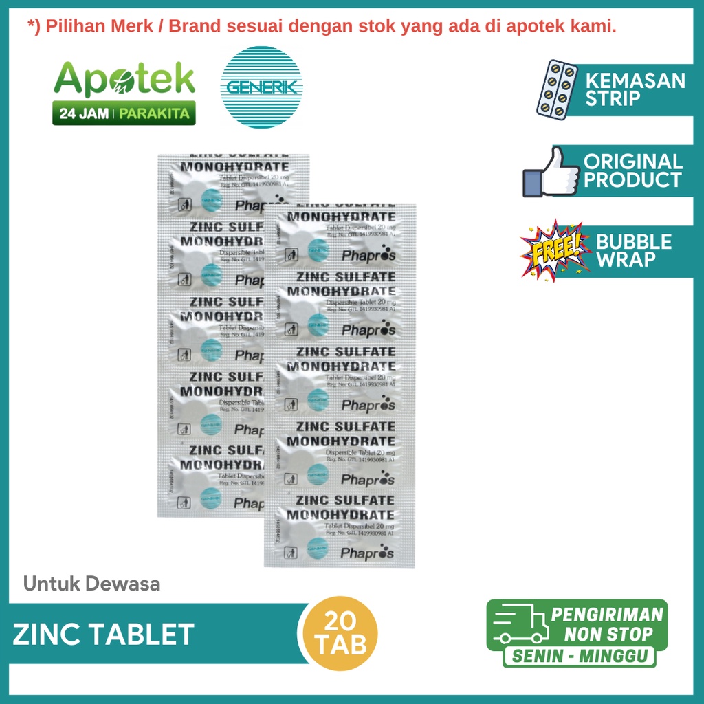 Jual Zinc / Zink / Zink Tablet / Zink Syrup Untuk Diare Anak-Anak Dan ...