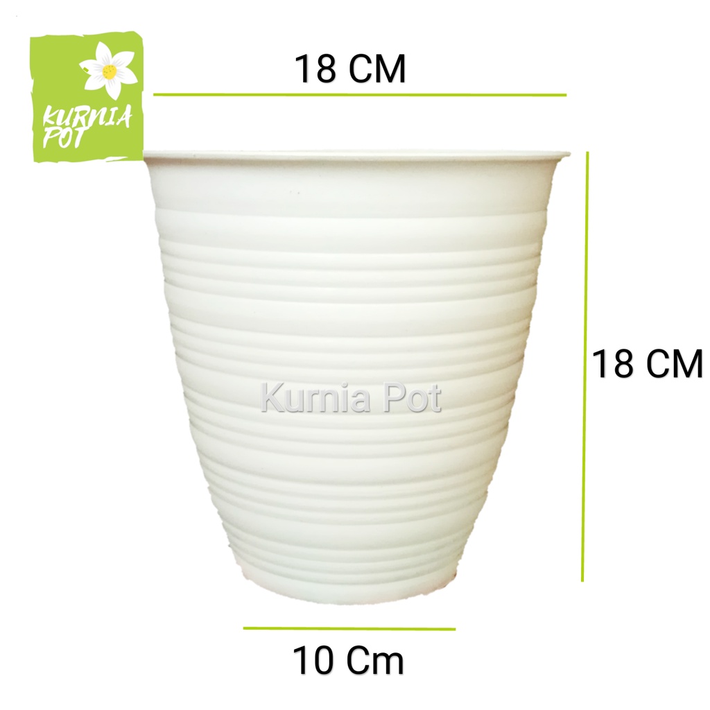 Jual Pot Tanaman Bunga Guci 201 Warna Putih Model Tawon Pirus Diameter ...