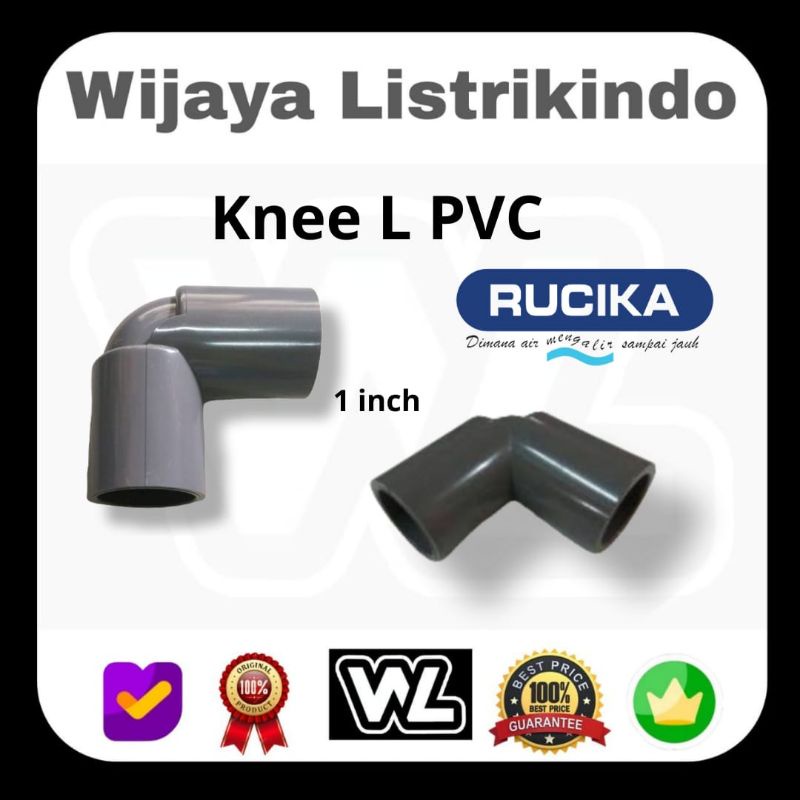 Jual Knee Rucika 1 inch elbow polos 1" L PVC 1inch AW keni pipa paralon | Shopee Indonesia
