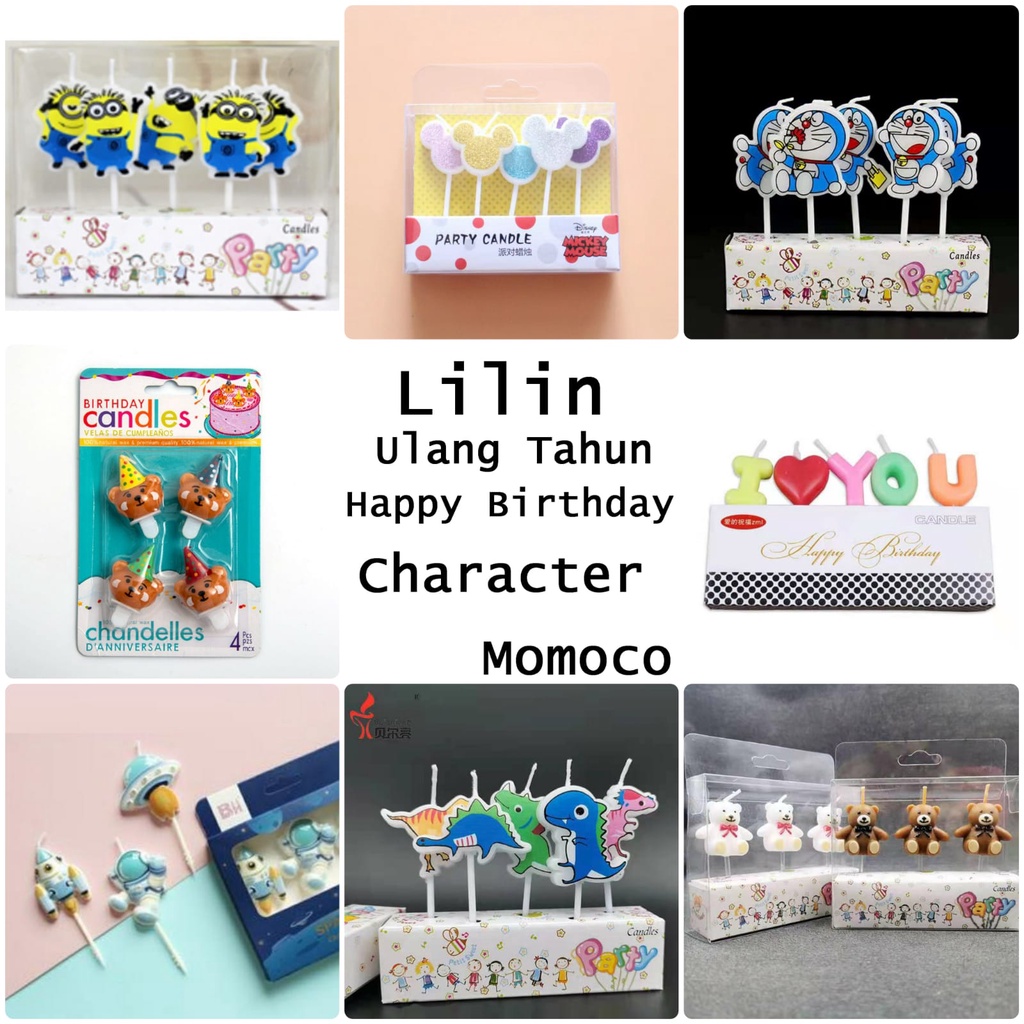 Jual Lilin Ulang Tahun Birthday Party Candles Ultah Bear Smile Dino ...