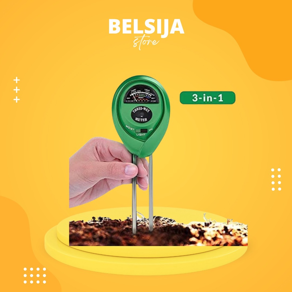 Jual Belsija ~ Soil Analyzer 3in1 HIJAU 3 in 1 Soil Moisture PH Light ...