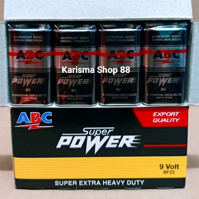 Jual Batre Abc 9 Volt Super Power Isi 12 Pcs/ Baterai / Battery / Batu ...