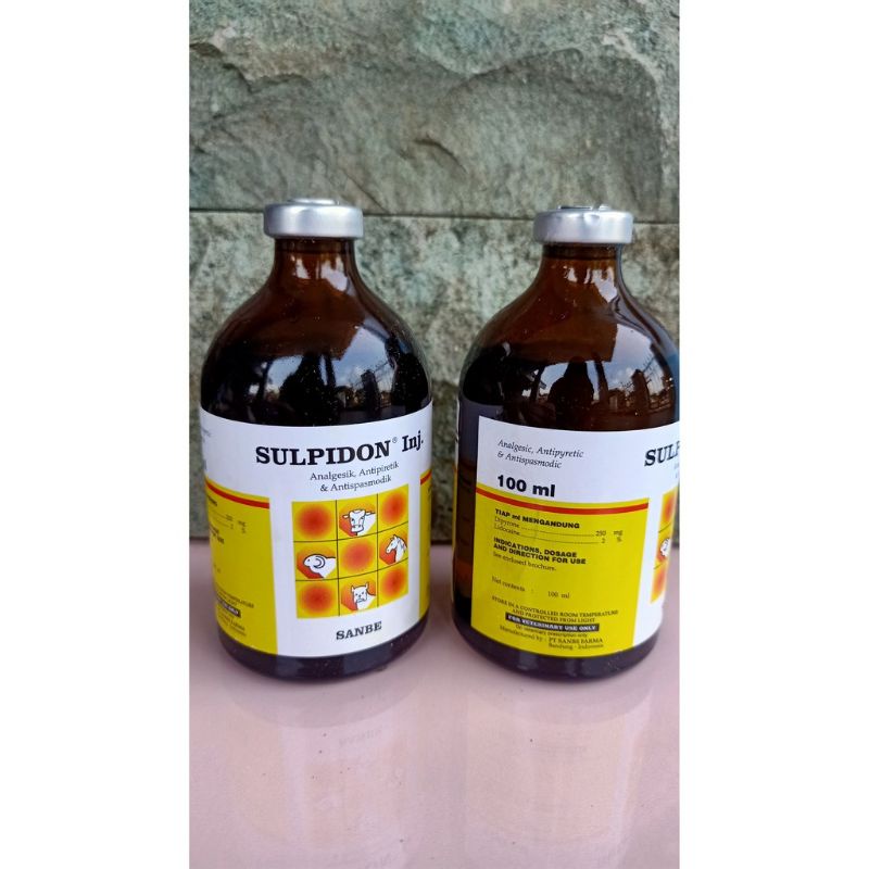 Jual SULPIDON Inj 100 ml Injeksi Pereda Saki Hewan Sapi Anjing Kuda ...