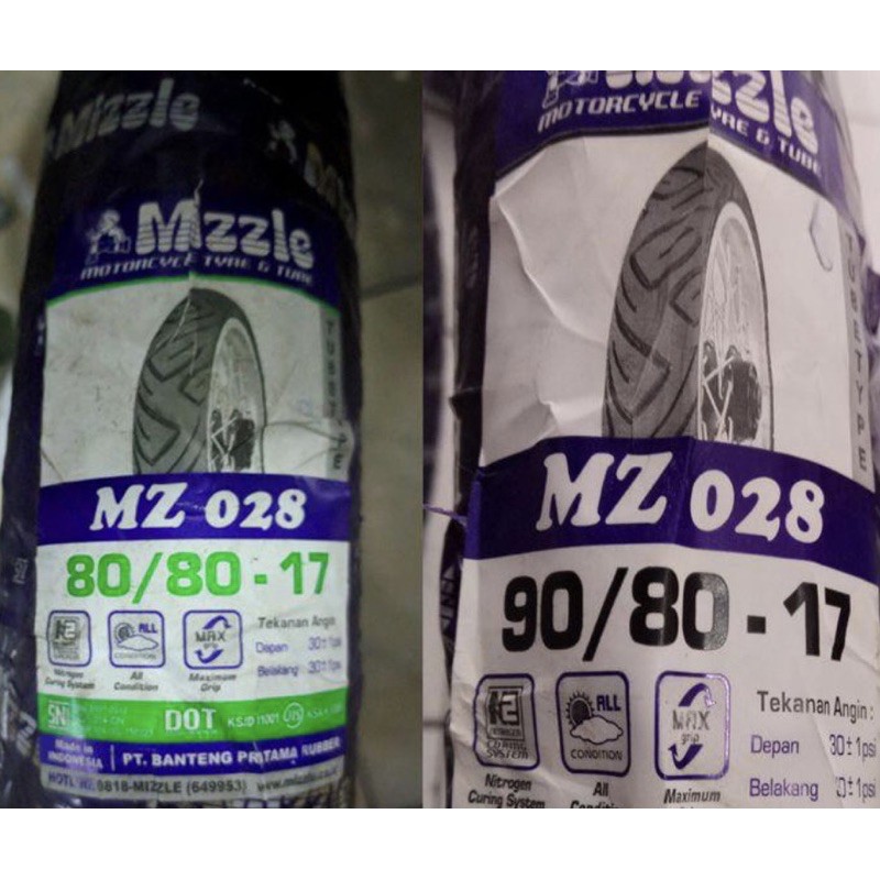 Jual Paket Ban Mizzle MZ-028 80/80 dan 90/80 Ring 17, Tube Type ...