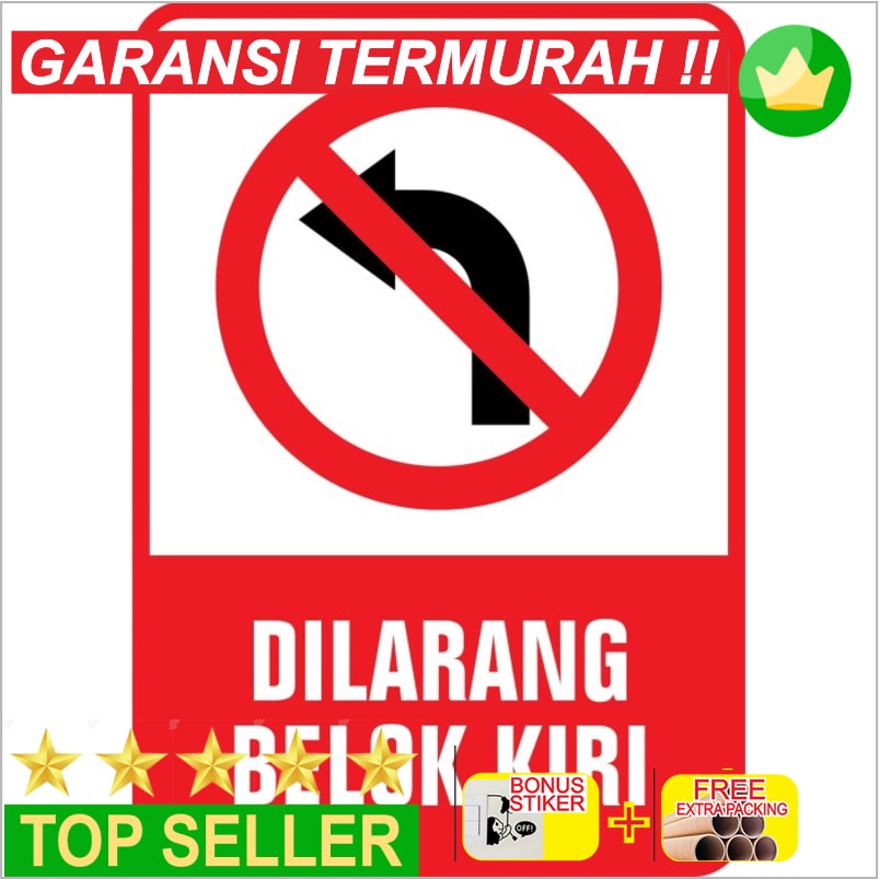 Jual Promo RAMBU DILARANG BELOK KIRI - 35X50CM SIGNAGE Elegan | Shopee ...