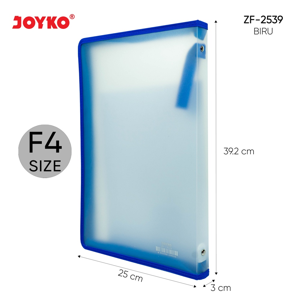 Jual Zipper File Map Plastik Resleting Joyko Zf 2539 F4 Merah