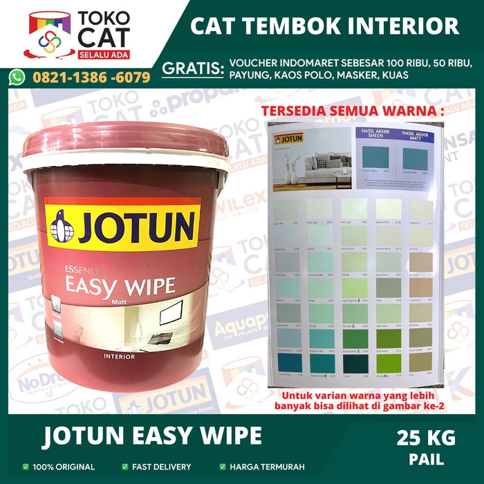Jual CAT TEMBOK INTERIOR JOTUN EASY WIPE (BISA REQUEST WARNA) 25 KG PAIL | Shopee Indonesia