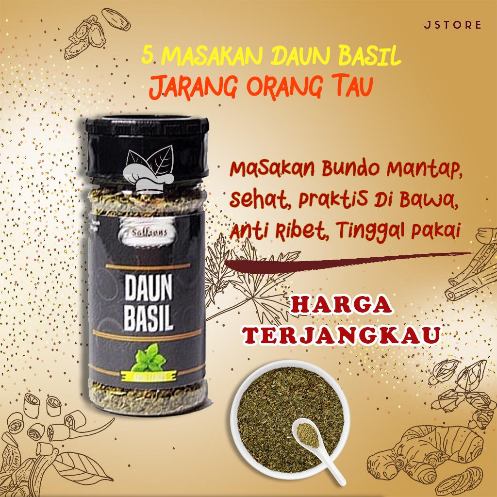 Jual Daun Basil Kering Bumbu Masak Dapur Bumbu Rempah Herbal Dried ...