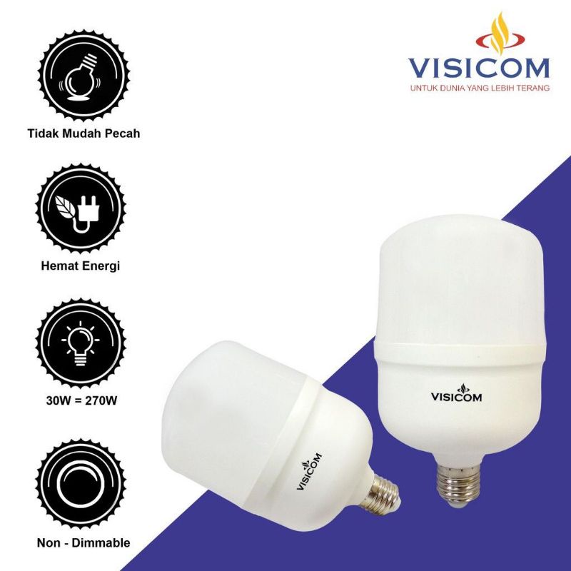 Jual LAMPU LED HEMAT ENERGI BULB 30WATT 30W 30 W VISICOM HB GARANSI 1 TAHUN PROMO GROSIR MURAH ...