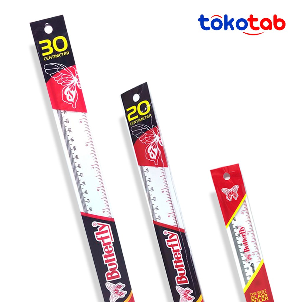 Jual Penggaris Mistar Sekolah Arsitek BUTTERFLY (15cm,20cm,30cm ...