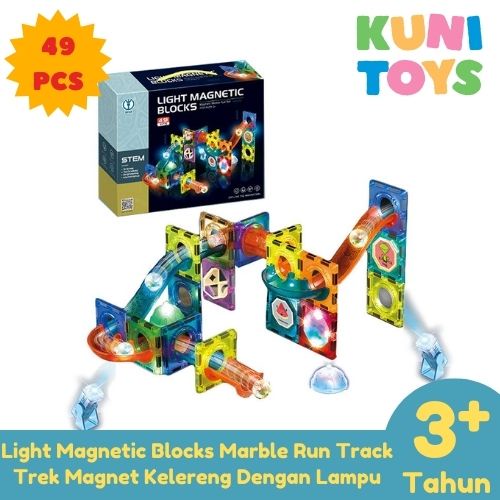 Jual Light Magnetic Marble Run Track Block Mainan Magnet Balok Trek ...