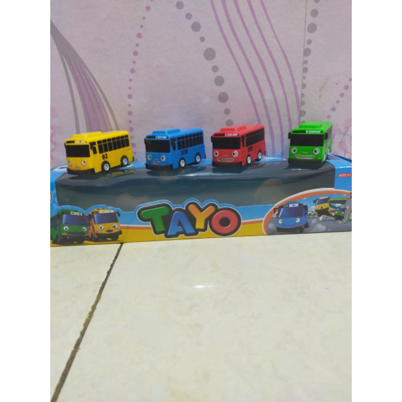 Jual MAINAN BUS TAYO FULLBACK TAYO CAR SET 4 PCS | Shopee Indonesia
