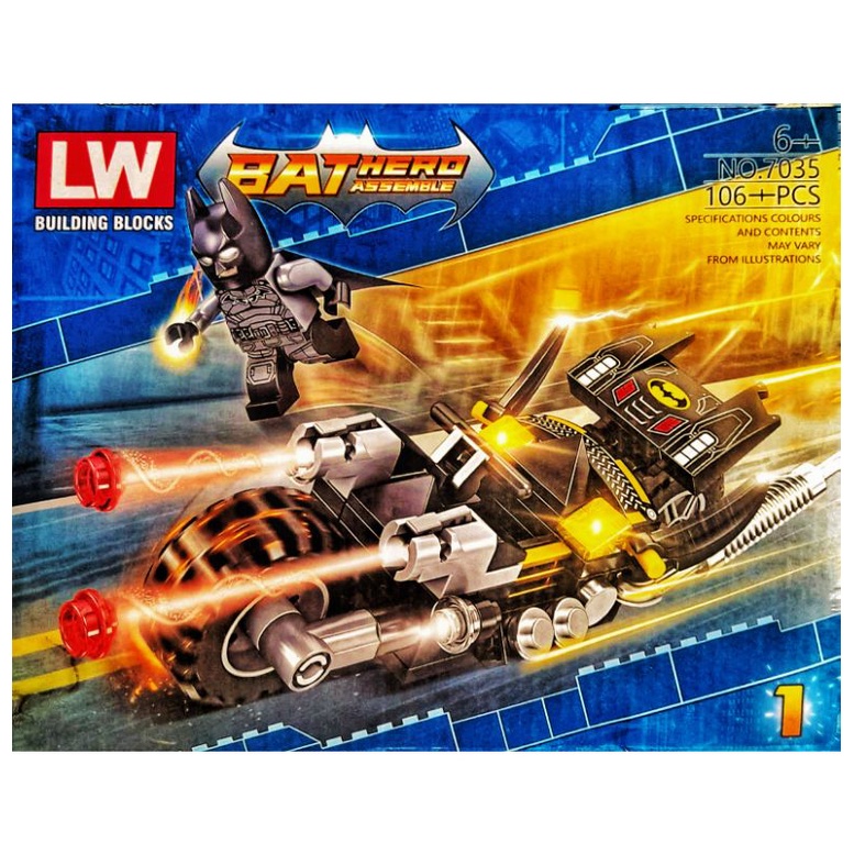 Jual mainan anak lego action batman batmobile LW7035 batcoper batpod ...