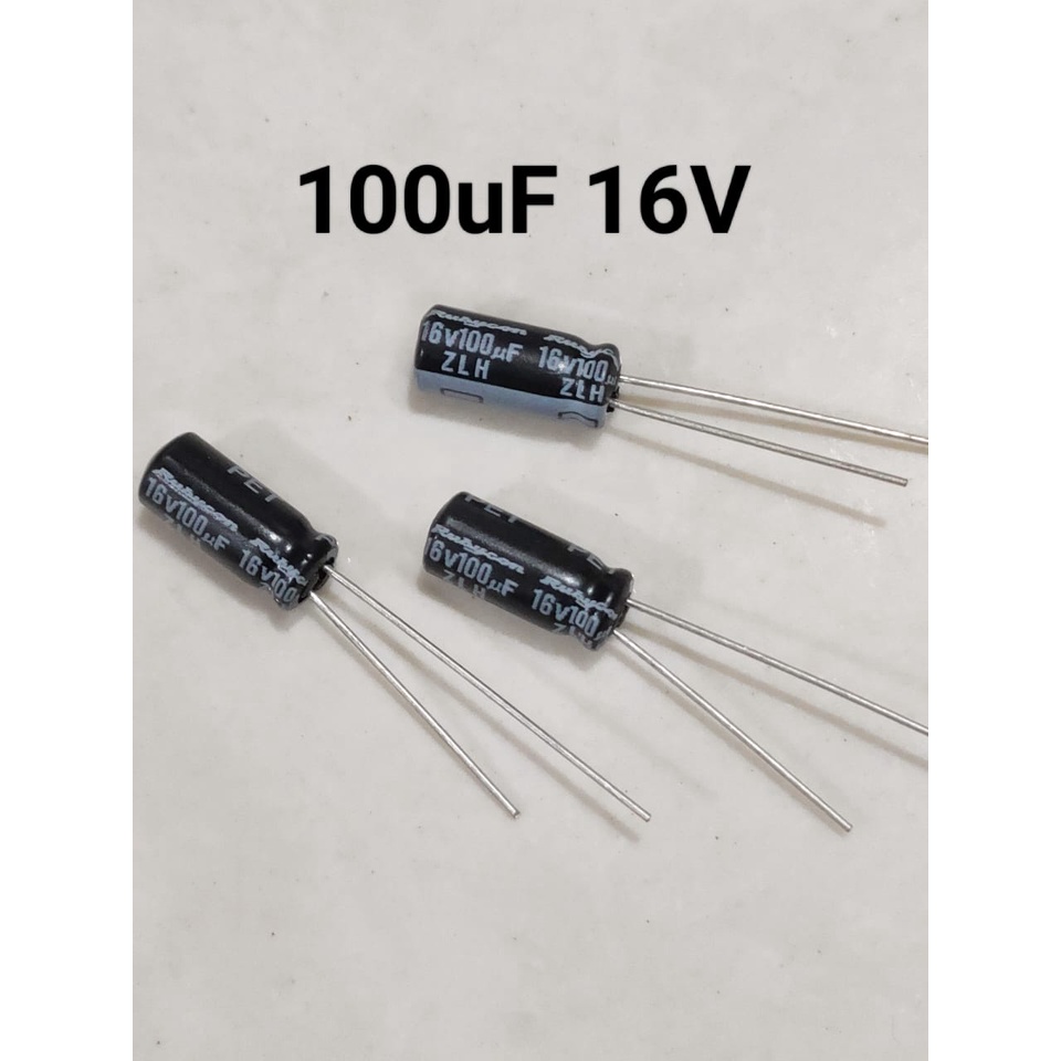 Jual Kapasitor Capacitor ELCO 100uf 16v / 100 uf 16 v / 100uf/16v Elko 100uF 16V | Shopee Indonesia