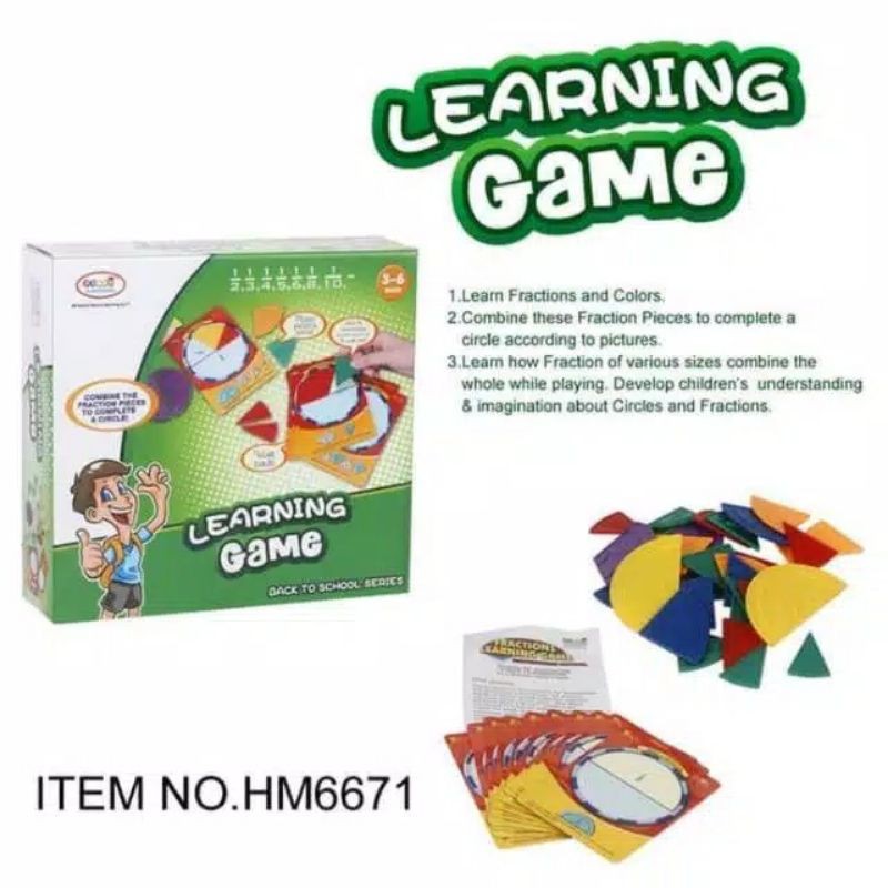 Jual BELAJAR PECAHAN - MAINAN EDUKASI ANAK - MATH GAME - FRACTION ...