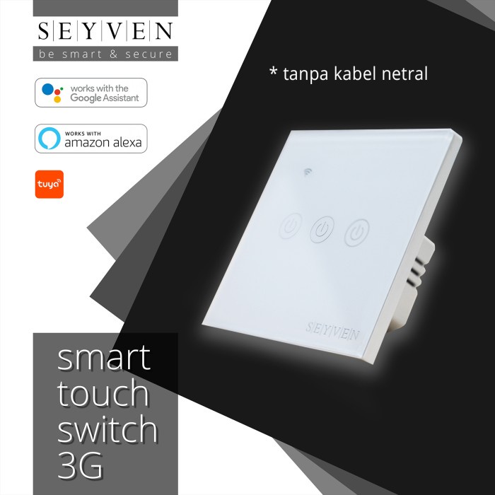 Jual SEYVEN SMART WIFI TOUCH WALLSWITCH - EU 3 GANG - PUTIH | Shopee Indonesia