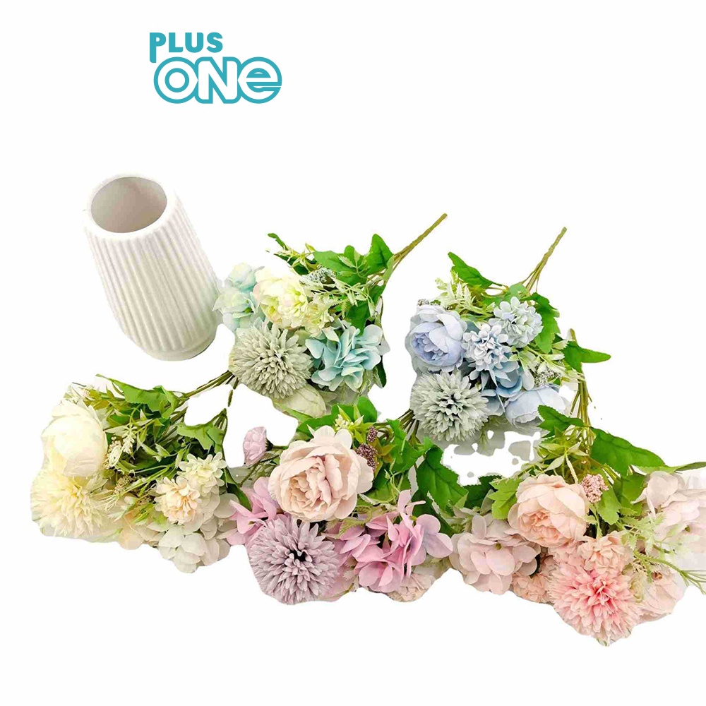 Jual Plus One Buket Bunga Artificial Peony Kombinasi Aster Daysi Bunga ...