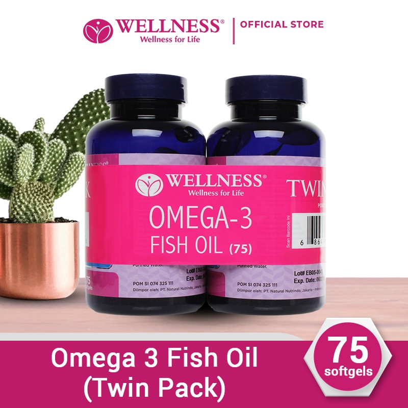 Jual Wellness Omega 3 Fish Oil 1000mg - 75 Softgels [Banded] | Shopee ...