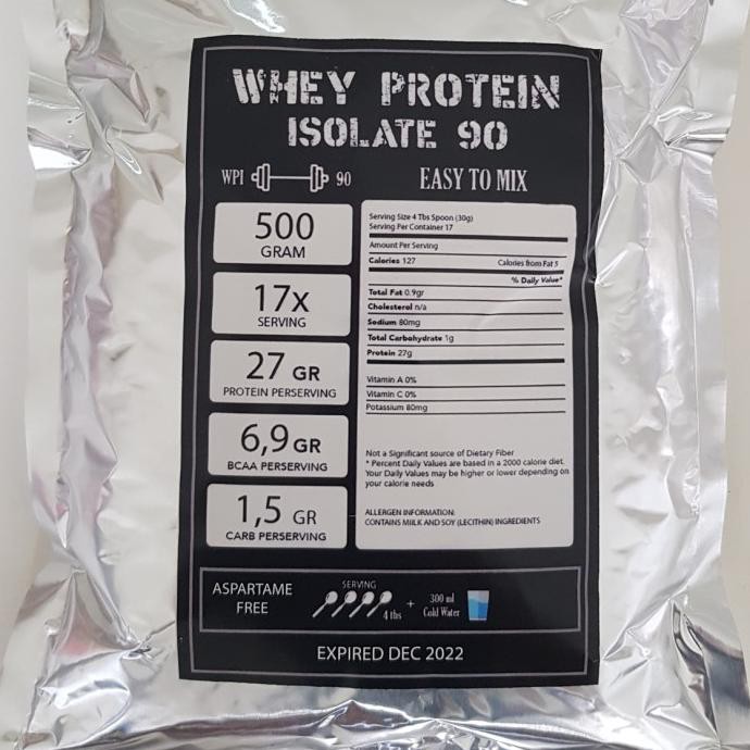 Jual SUSU PROTEIN WHEY PROTEIN ISOLATE WPI 90 500 GRAM | Shopee Indonesia