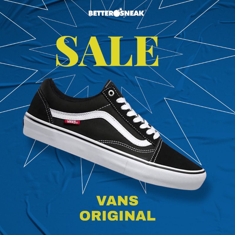 Jual Sepatu Sneakers Vans Oldskool Pro Black / White Original | Shopee ...