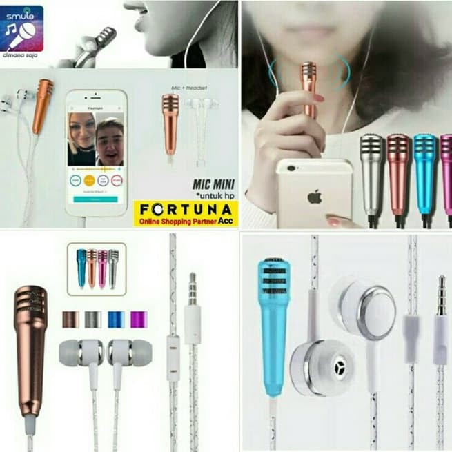 Jual Headsfree Microphone Mini Smule / Headset MIC SMULE/ MIC KARAOKE ...