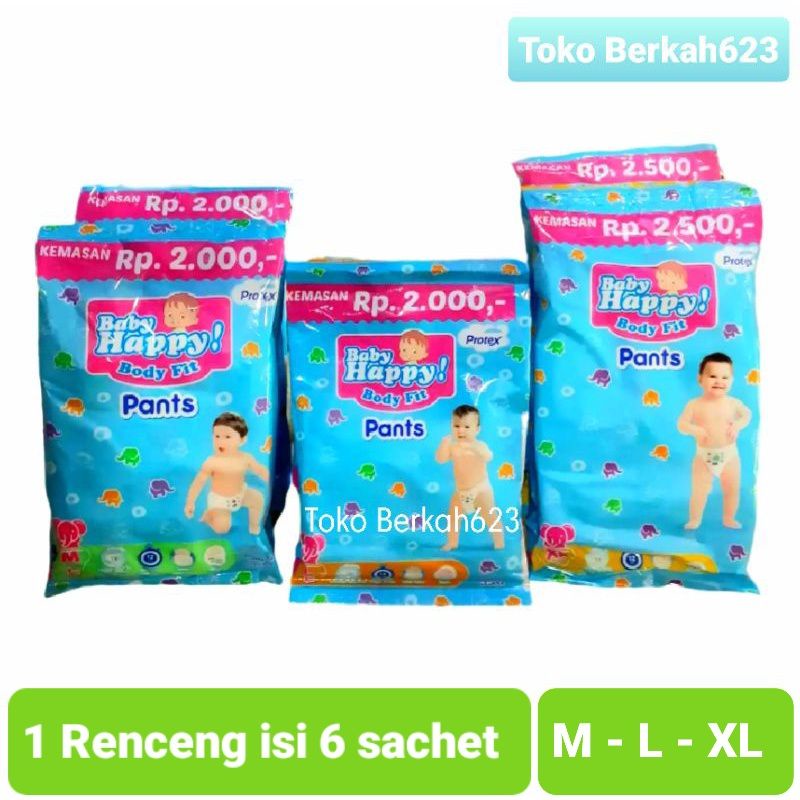 Jual BABY HAPPY Sachet S M L XL 1 Renceng | Shopee Indonesia