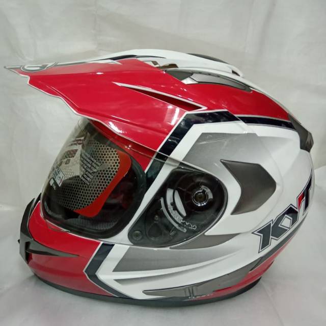 Jual HELM KYT ENDURO R1 WHITE RED SUPER MOTO | Shopee Indonesia