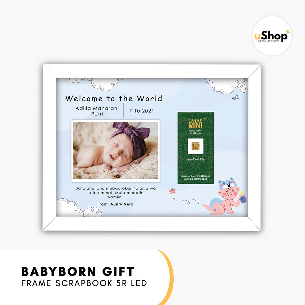 Jual Kado Lahiran Bayi Newborn Kado Baby Newborn Frame Scrapbook 5R LED ...