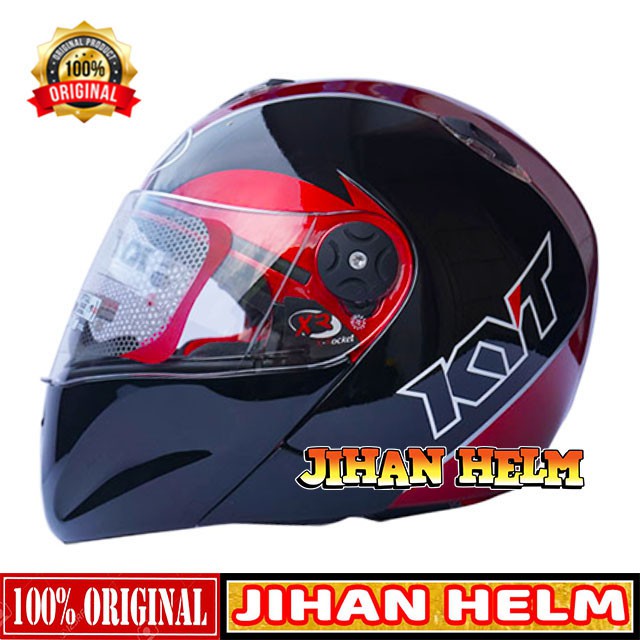 Jual HELM / KYT / HELM KYT / HELM FULL FACE KYT X ROKET BLACK RED ...