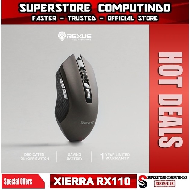 Jual Rexus RX110 / RX-110 Xierra Professional Wireless Gaming Mouse ...