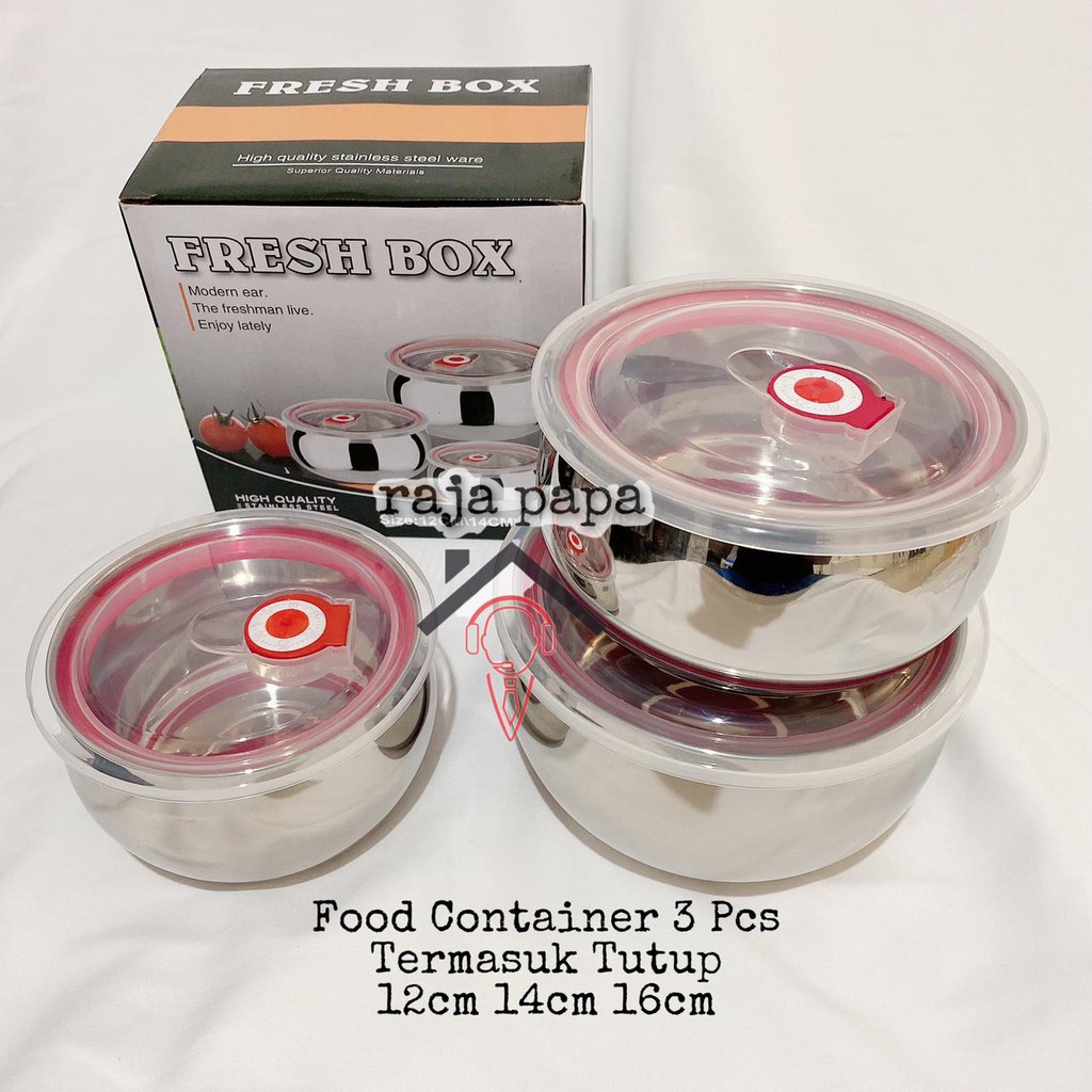 Jual Rapa 3 pcs Tempat Penyimpanan Makanan Stainless steel Food ...