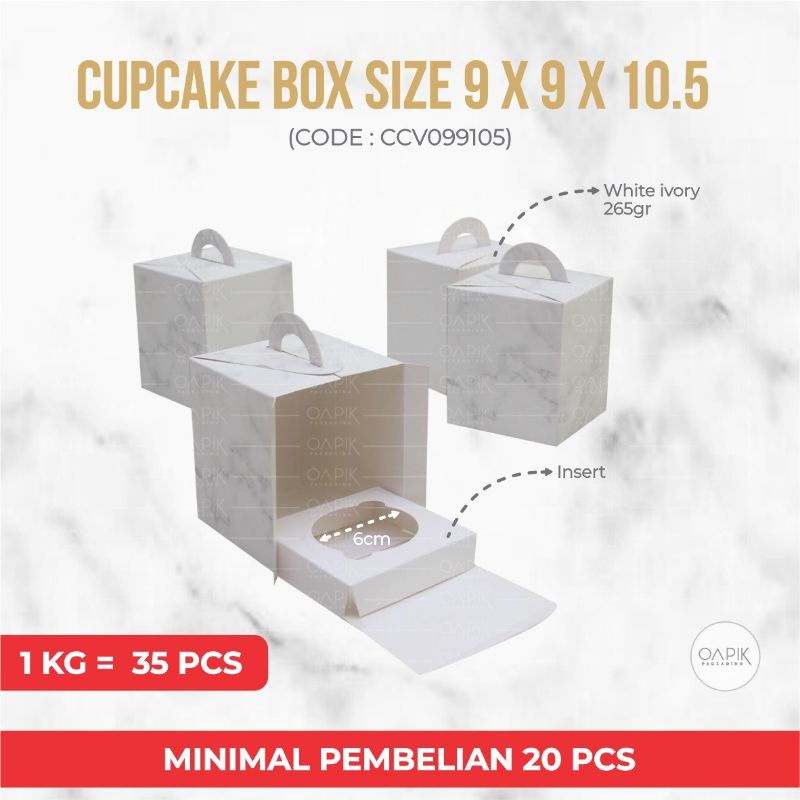 Jual Cupcake Box 9x9x10.5, Kemasan Makanan, Packaging Makanan, Dus ...