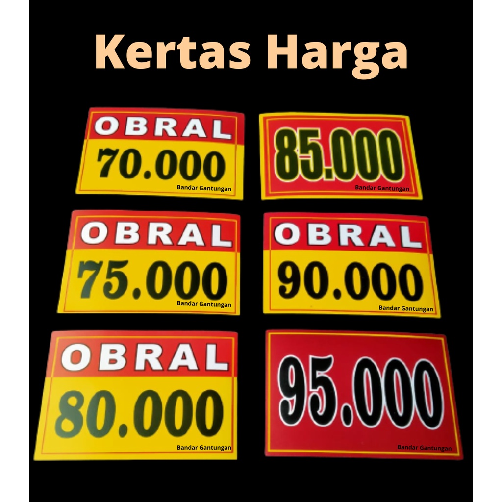Jual Kertas Obral Harga Bandrol Harga Name Tag Harga Kertas Harga ...