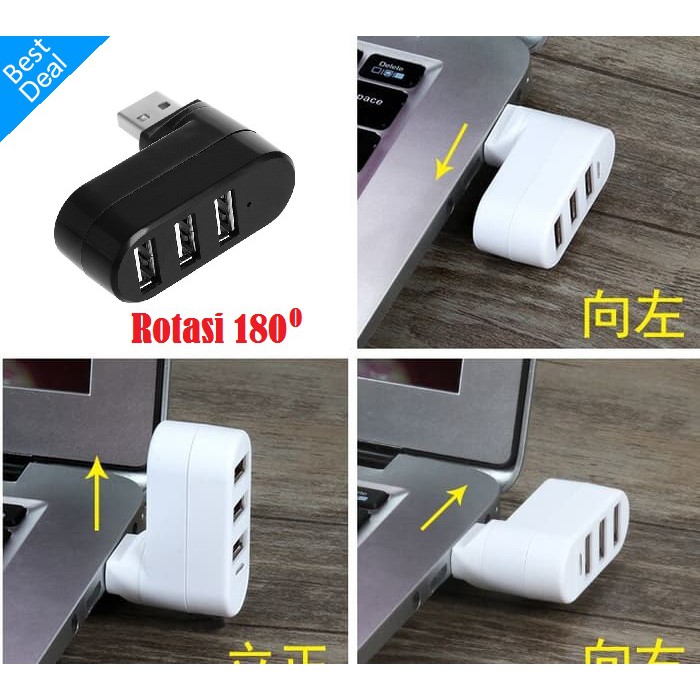 Jual USB HUB 3 PORT ROTASI 180 DERAJAT HI SPEED | Shopee Indonesia