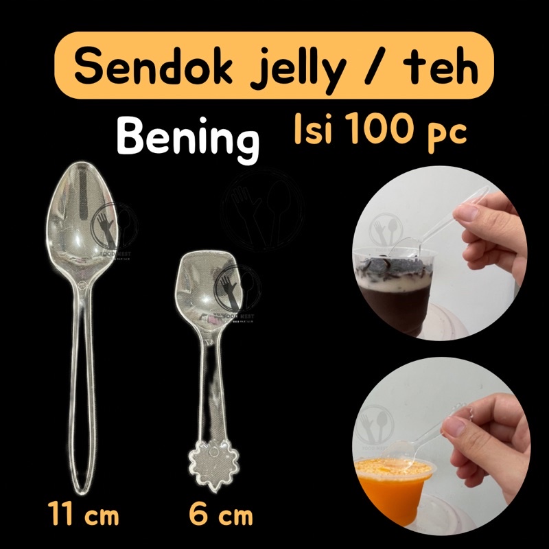 Jual [ISI 100 pc] SENDOK TEH / SENDOK JELLY / SENDOK JELI / SENDOK ...