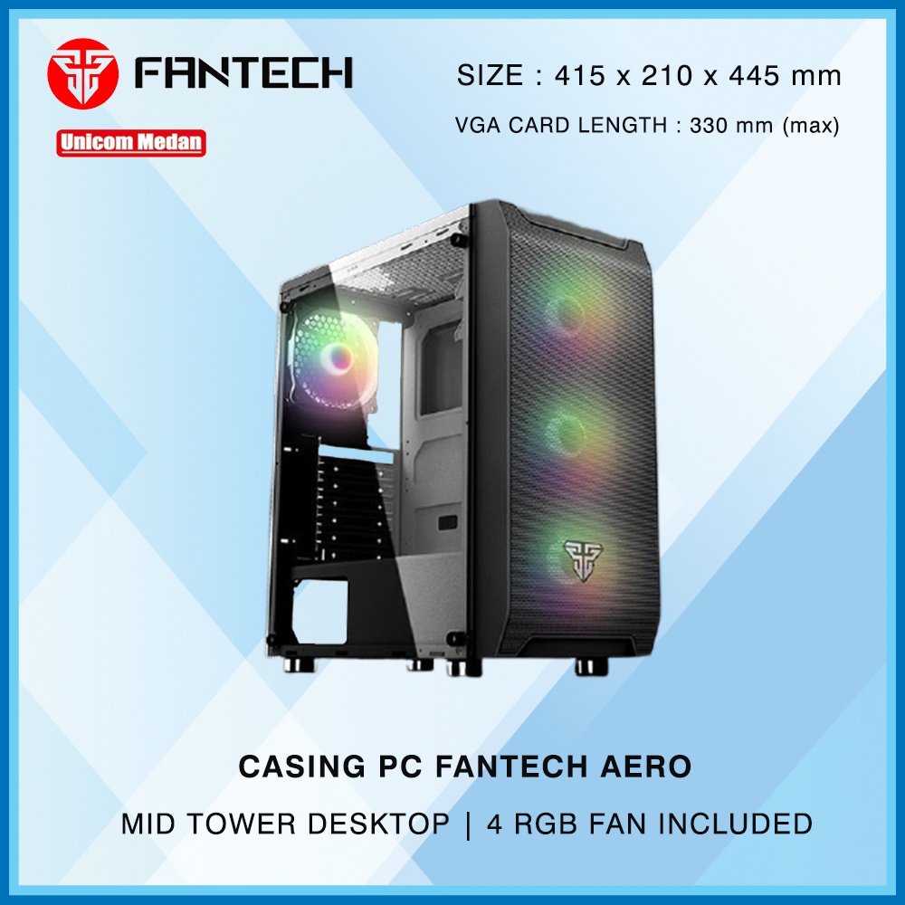 Jual Fantech AERO CG80 Mid Tower Desktop Case + 4 RGB Fans | Shopee ...