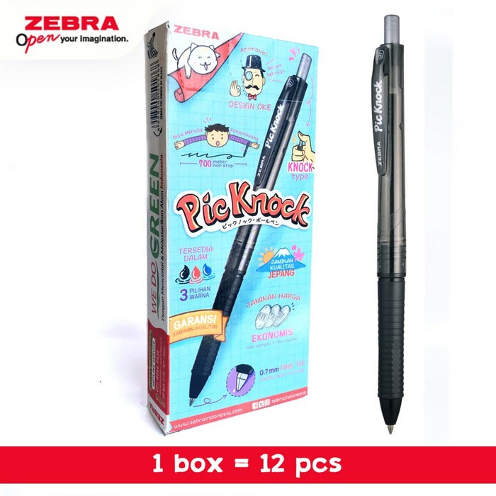 Jual STATIONERY HAUL-ZEBRA Pen/Pulpen/Bulpen Picknock 0.7mm 1 Lusin ...