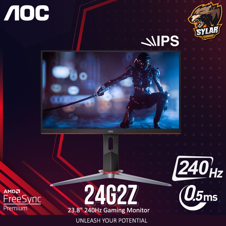 Jual AOC 24G2Z 23.8" 240Hz FHD 1080p HDR 0.5ms IPS sRGB Gaming Monitor ...