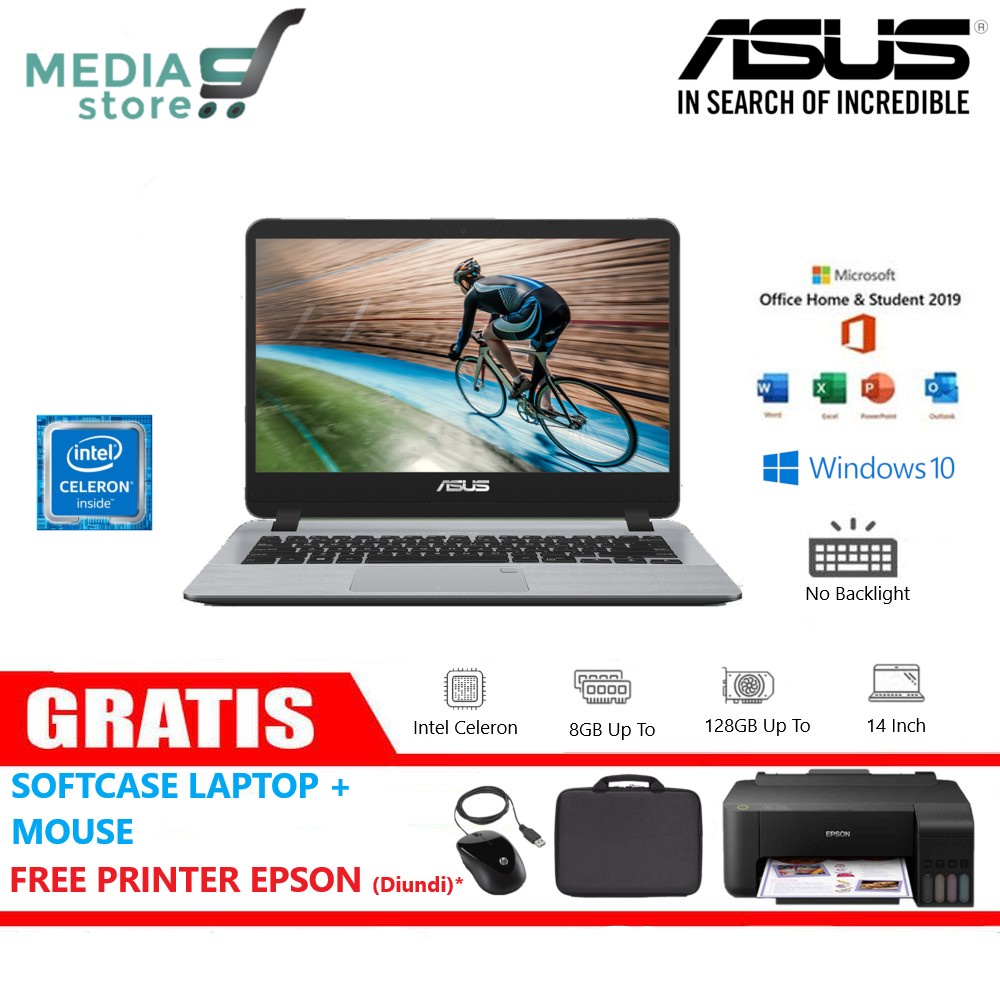 Jual SALE!!! FREE PRINTER LAPTOP ASUS VIVOBOOK 407 SUPERSLIM RAM 4GB ...