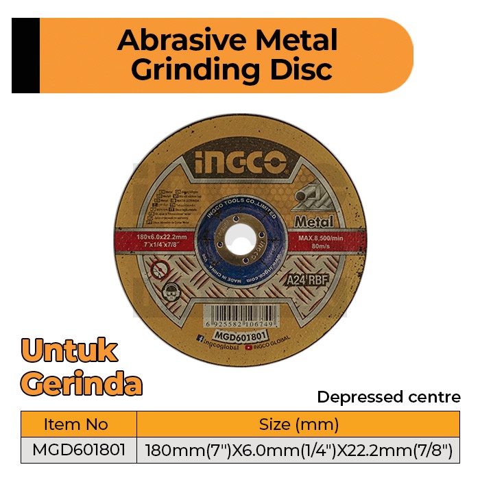 Jual Grinding Disc (7") INGCO MGD601801 - Mata Batu Gerinda Asah Poles ...