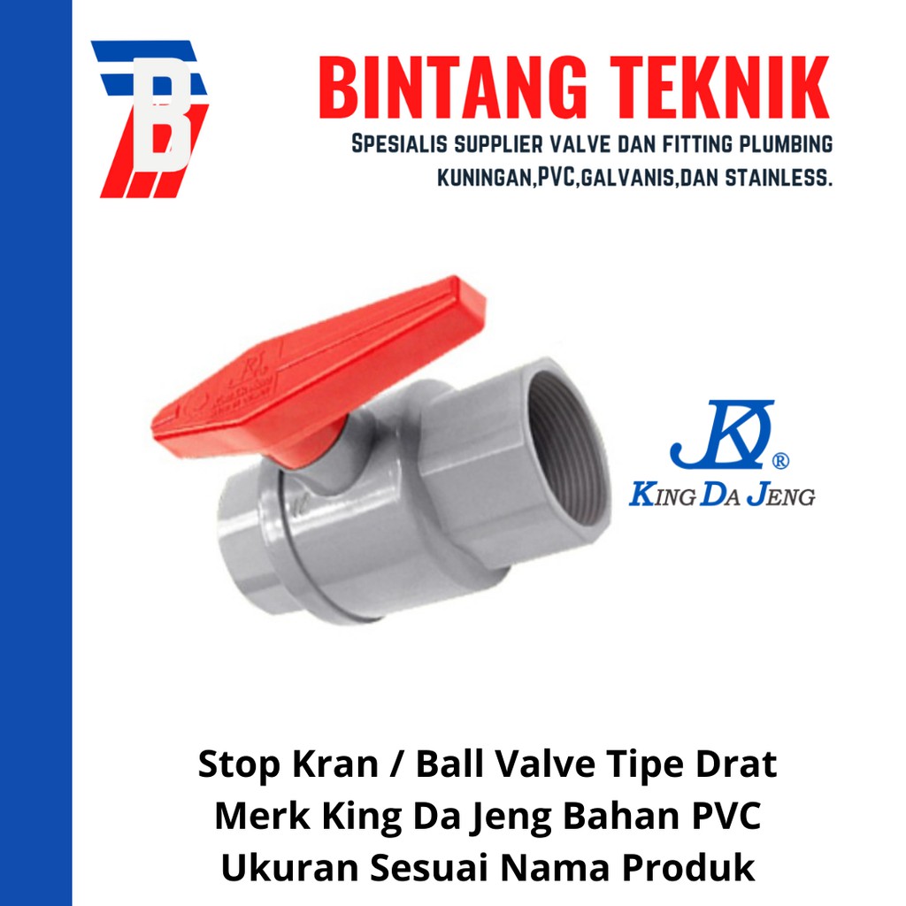 Jual Ball Valve / Stop Kran 2" inch PVC Drat KDJ | Shopee Indonesia
