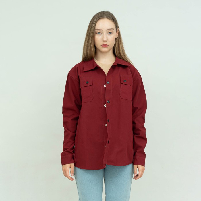 Jual Jaket parka outer jaket wanita semi parka warna Marun unisex ...