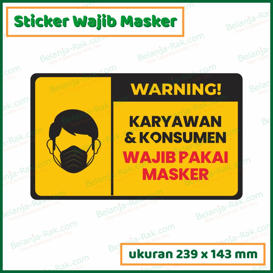 Jual Sticker Himbauan Wajib masker Untuk Pintu | Shopee Indonesia