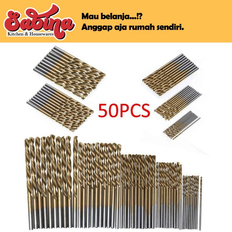 Jual Mata Bor Power Drill Bits Titanium Coated 50 PCS - DW1361 Gold | Shopee Indonesia