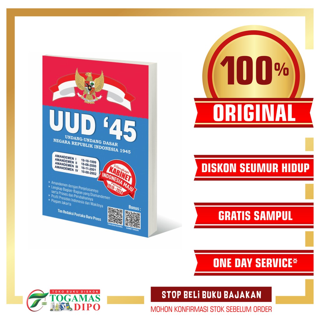 Jual BUKU UUD `45 DILENGKAPI KABINET INDONESIA MAJU PERIODE 2019-2024 ...