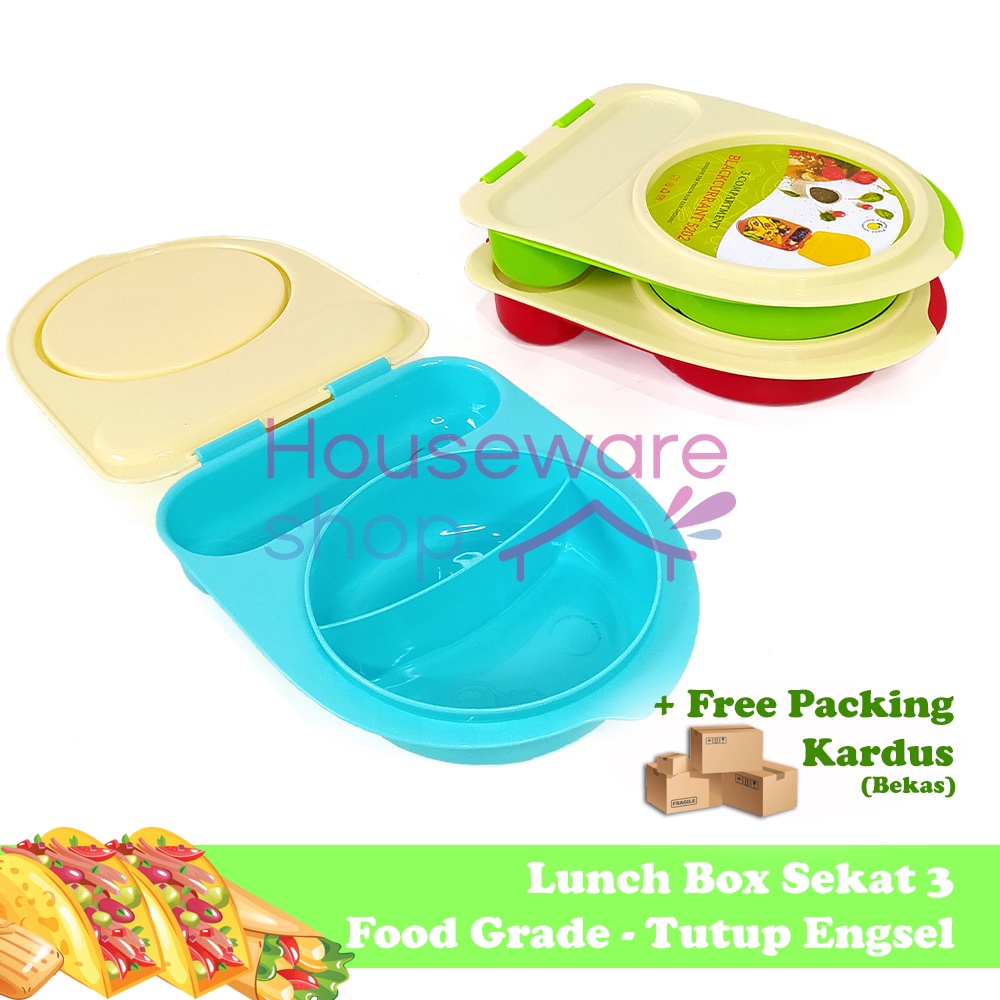 Jual Tempat Makan Sekat 3 - Food Grade Tutup Tempel | Shopee Indonesia