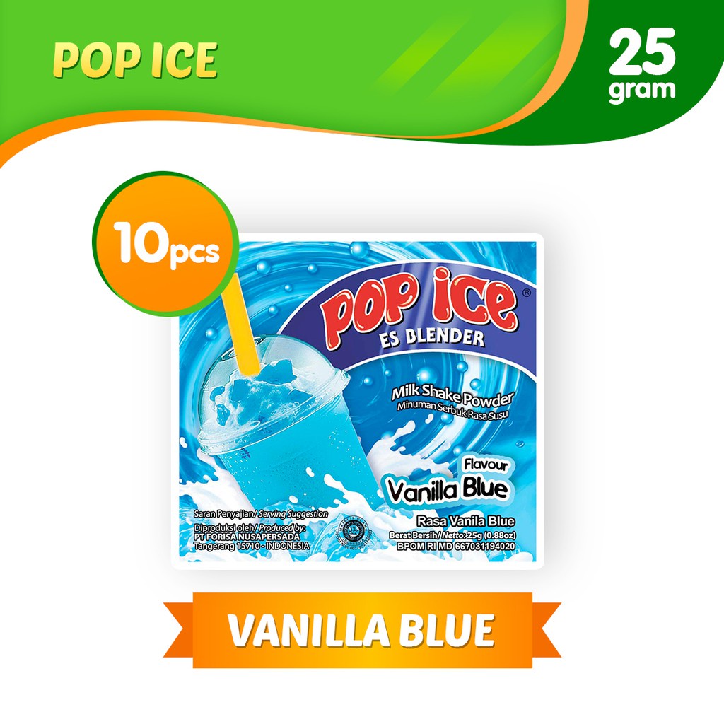Jual Pop Ice Vanilla Blue 25gr isi 10 per Renceng | Shopee Indonesia