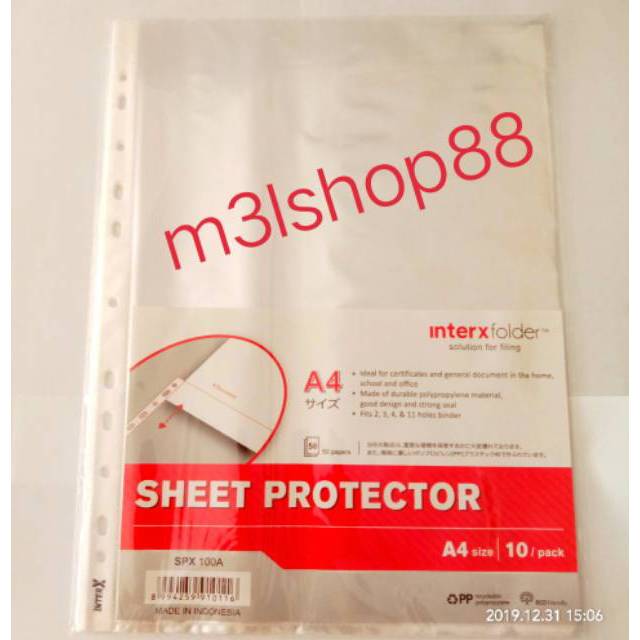Jual Sheet protector A4 Inter x folder-10 lembar | Shopee Indonesia